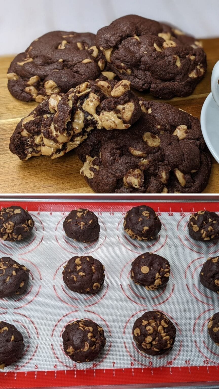 Eggless Chocolate Peanut Butter Cookies (Levain Style) | Berry Berry Life